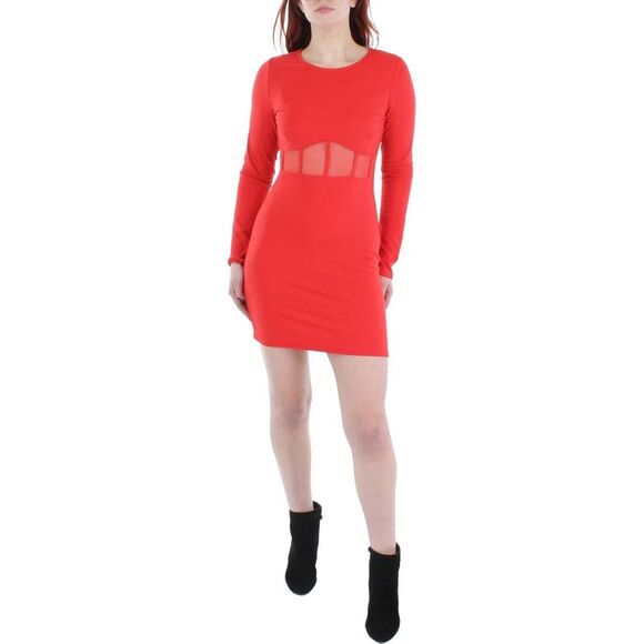 Derek Heart | Dresses | Derek Heart Womens Red Pullover Illusion Mesh ...